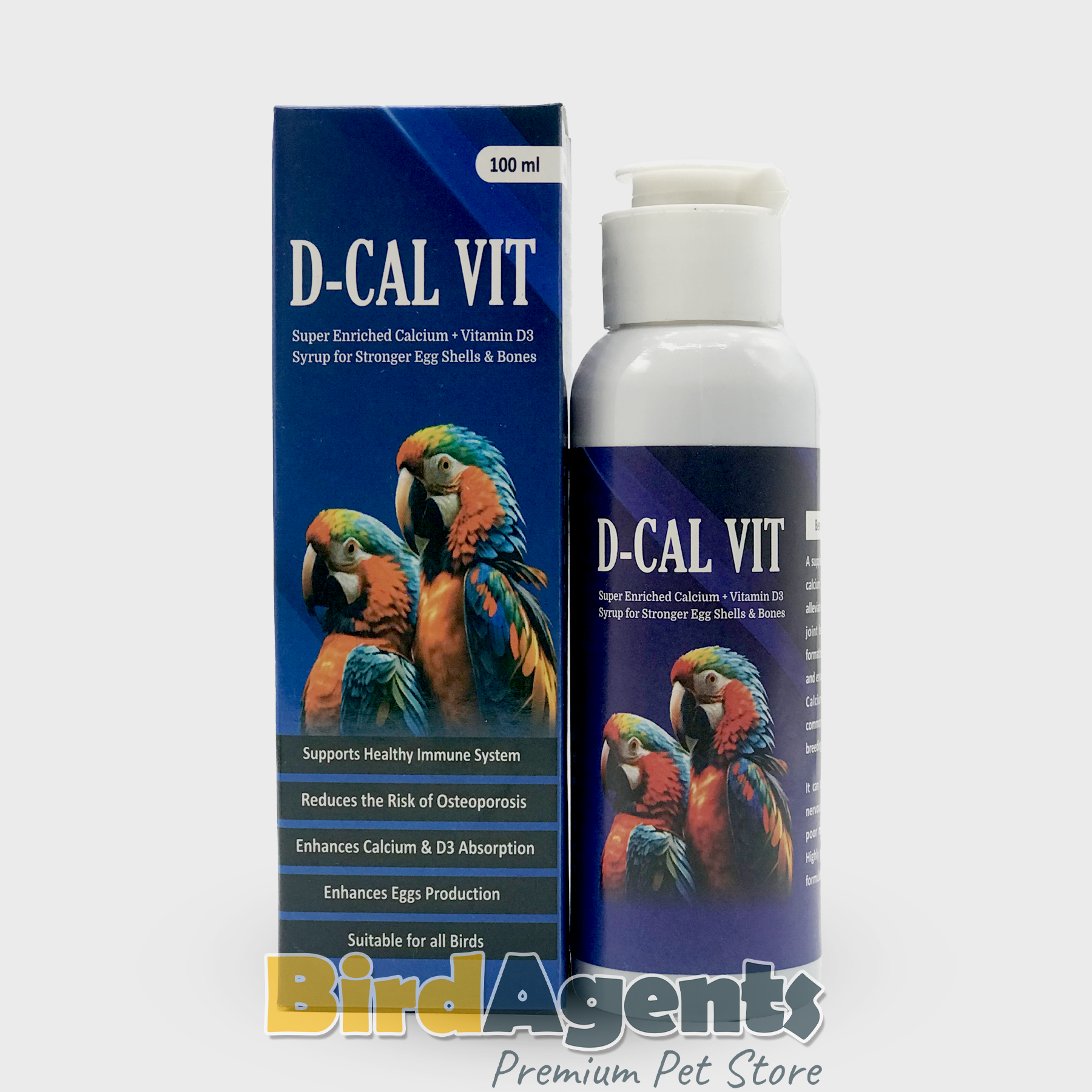 D-Cal Vit – Liquid Calcium + Vitamin D3 Supplement for Birds ...